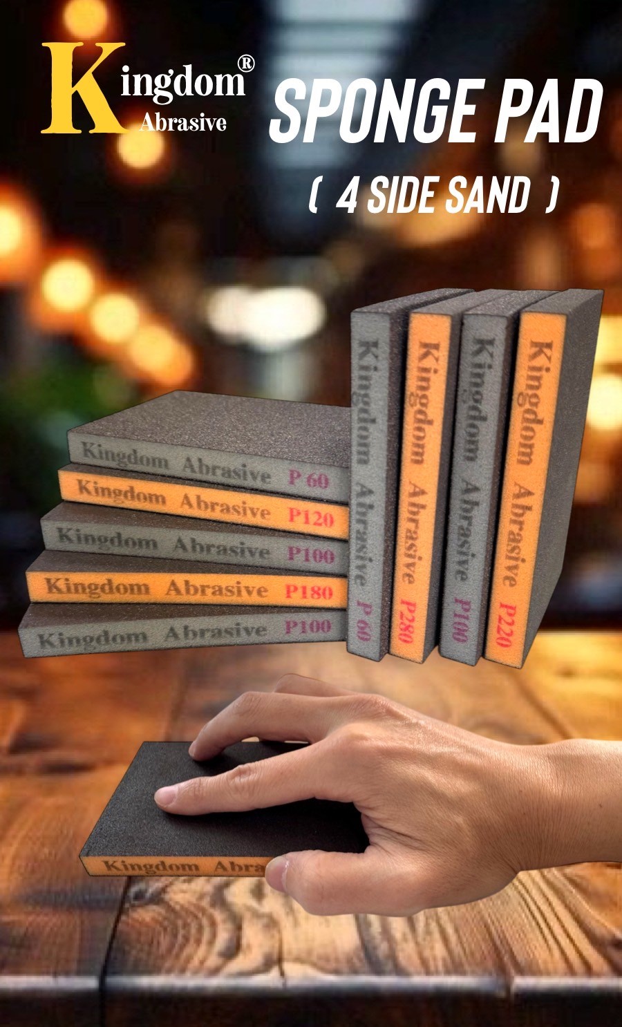 4 side sanding sponge pad